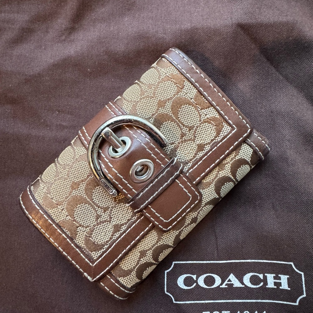 Classic Original Coach Mini Trifold Wallet - Gem